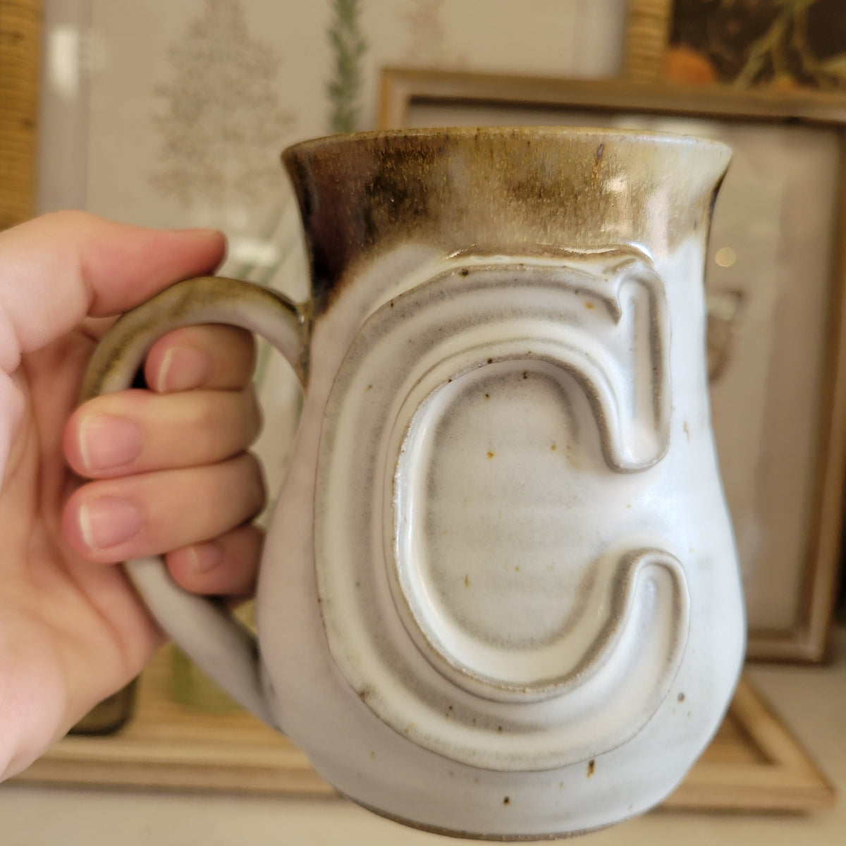 Fingerprint Pottery Monogram Mug (Ivory Linen) – Shoptiques