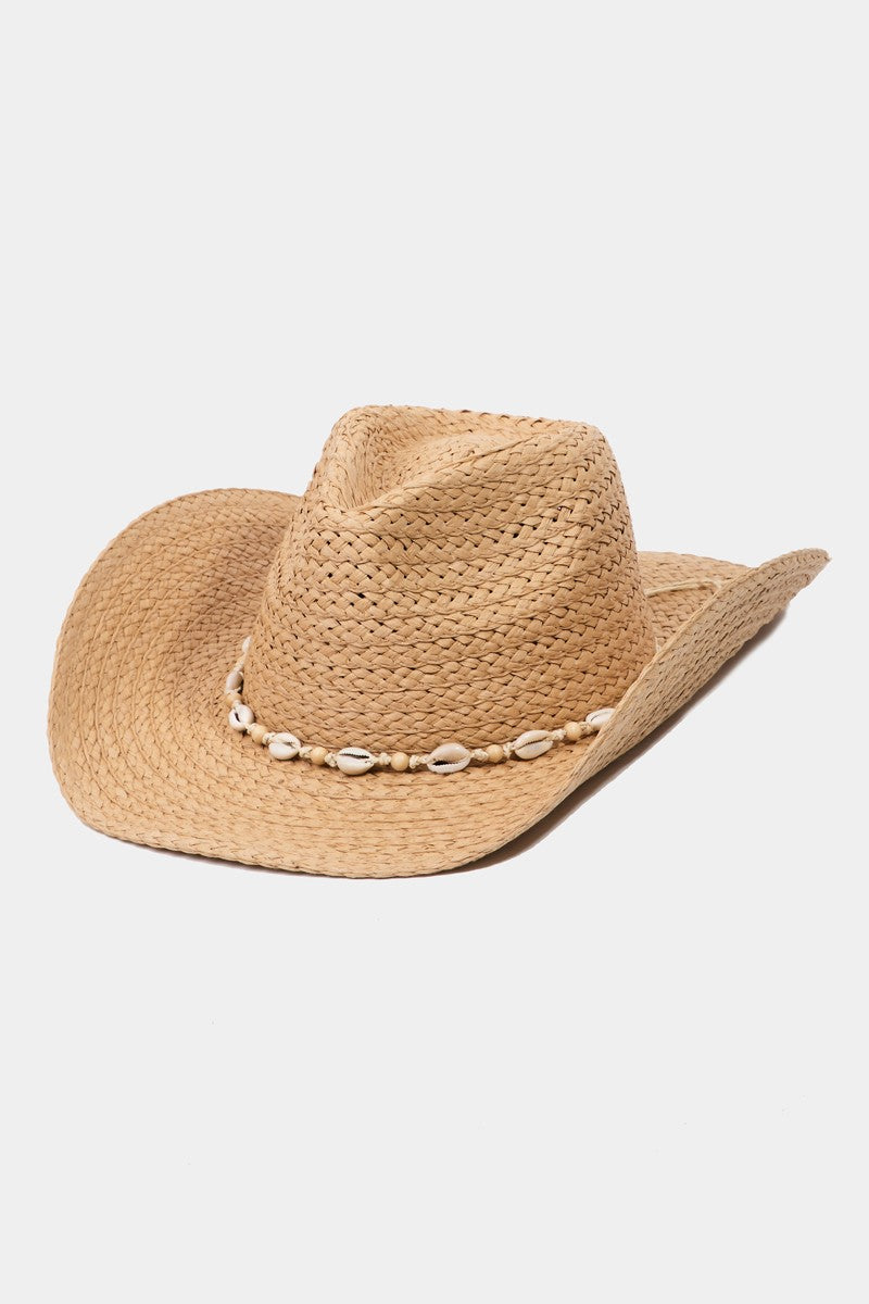Cowrie Shell Cowgirl Straw Hat | Natural – Shoptiques