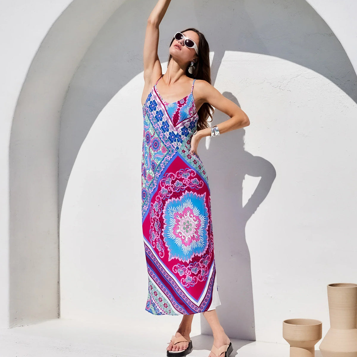 Carie Midi Dress in Print – Shoptiques