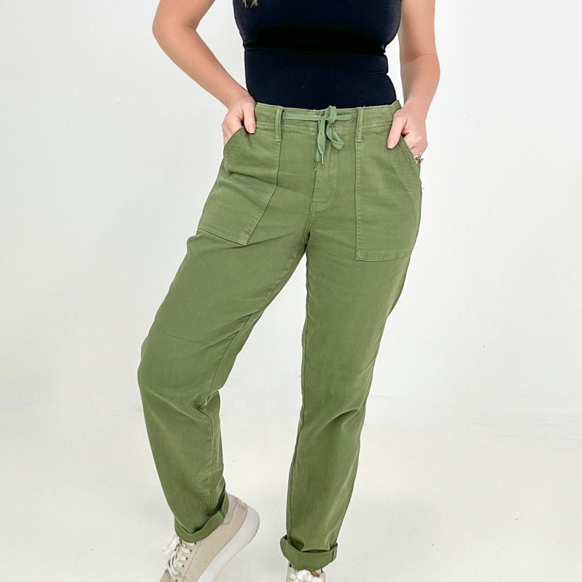 Judy Blue "Jessie" High Waist Olive Green Denim Jogger – Shoptiques