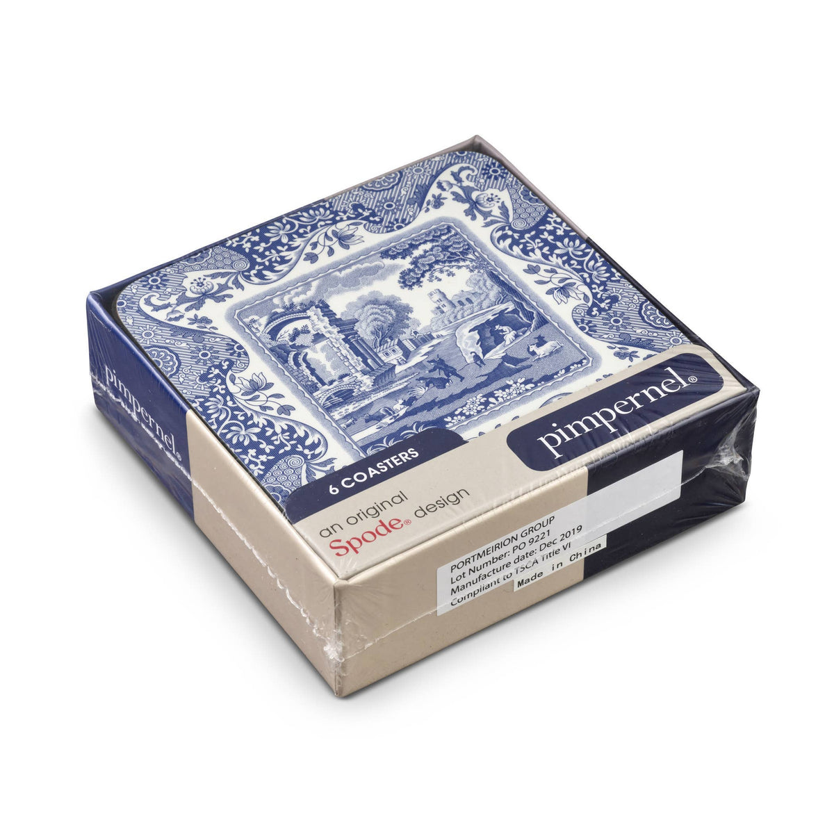 Spode - Blue Italian Coasters Set of 6: MDF, Cork Backed / Blue Italia ...