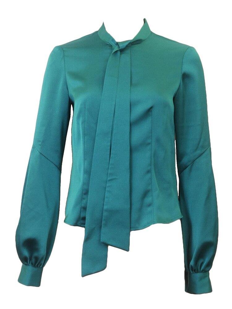 Sharrone Teal Satin Blouse – Shoptiques