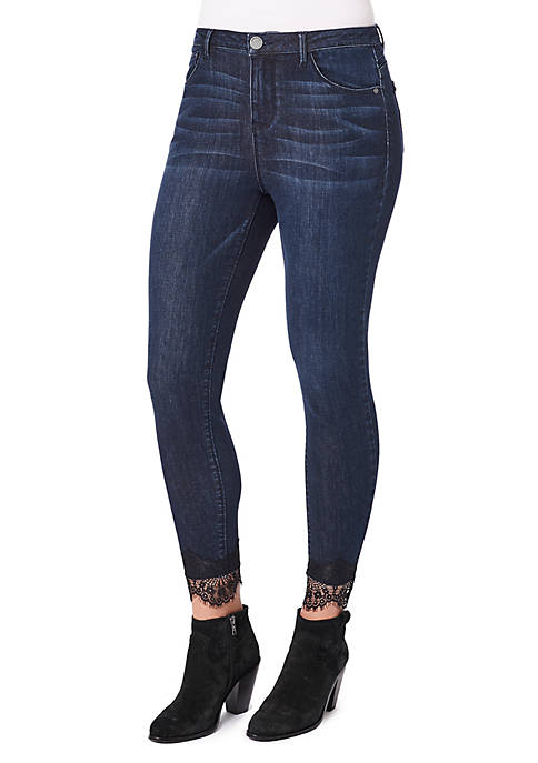 WKE1835BX High-Rise Lace Ankle Skimmer Jeans – Shoptiques
