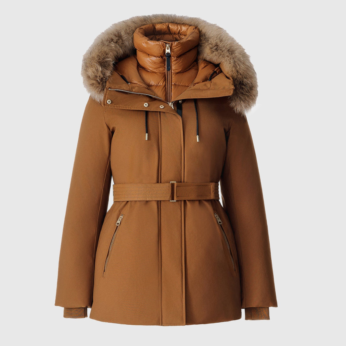 MACKAGE JENI-F 2-in-1 down parka with removable bib and natural fur ...