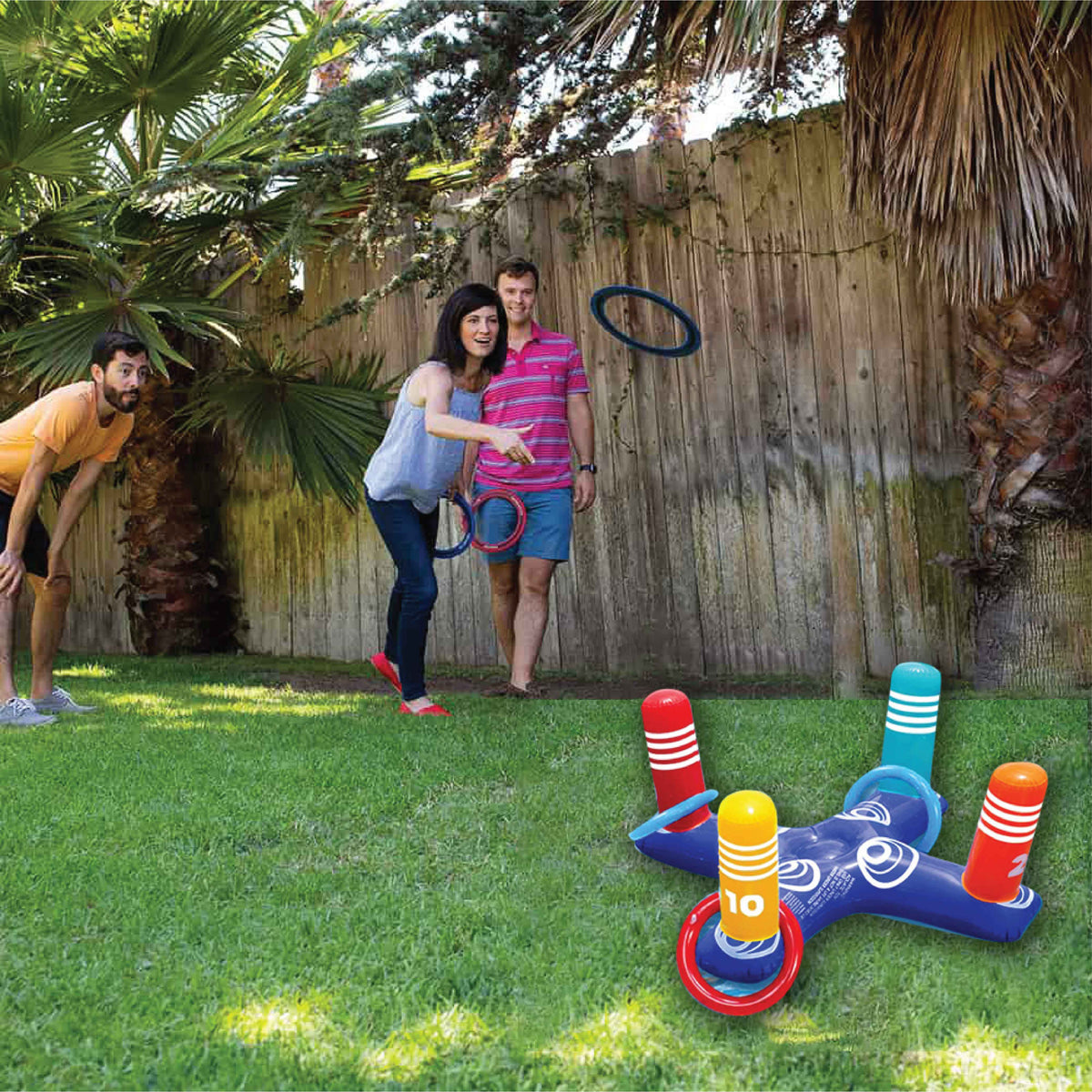 Multiplayer Pool Game Inflatable Pool Ring with 4 Pool Rings – Shoptiques