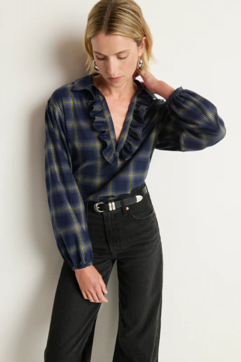 Beckett Blouse Starry Night Plaid – Shoptiques