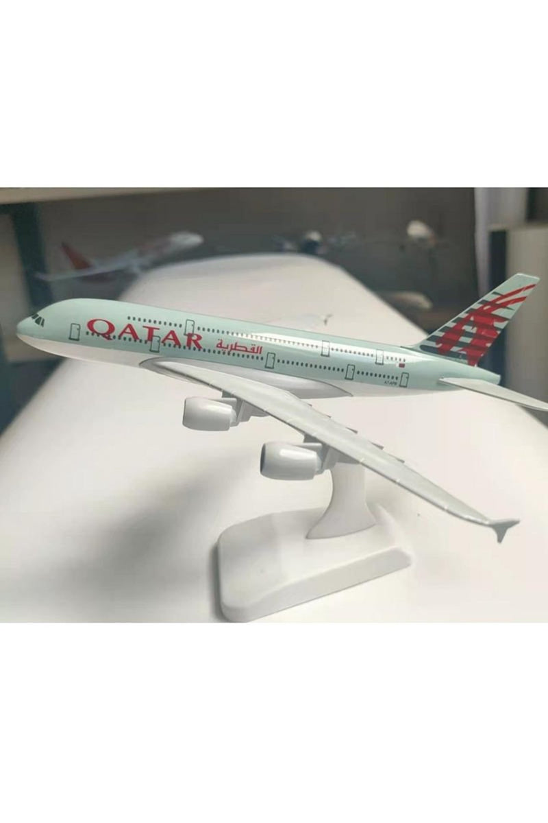 Qatar Airways Airbus A380 Replica Toy Model With Stand – Shoptiques