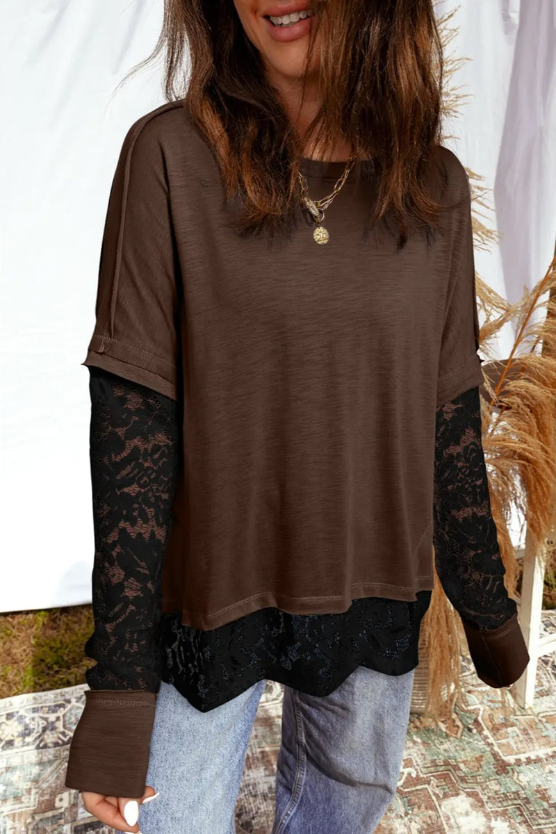 Sheer Lace 2Fer Top – Shoptiques