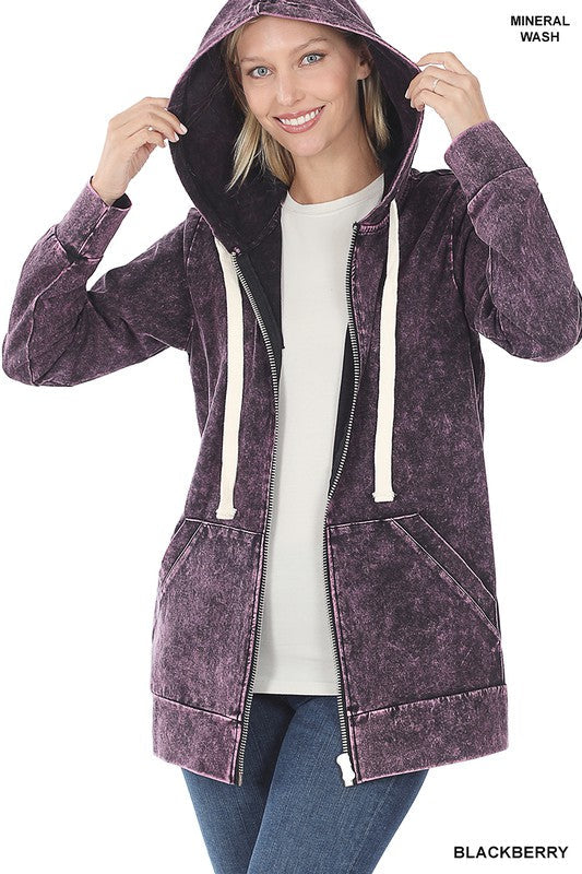 Mineral Wash Zippers Hoodie jacket – Shoptiques
