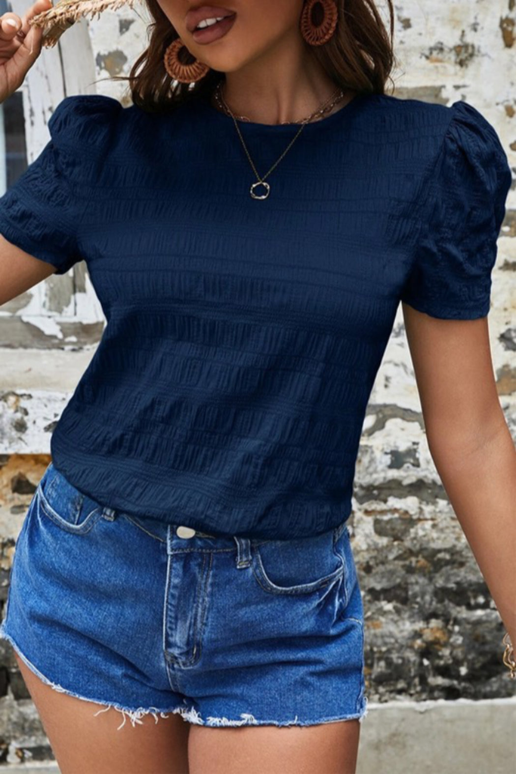 Puff Shoulder Short Sleeve Top – Shoptiques